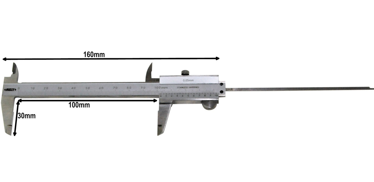 MINI VERNIER CALIPER INSIZE 1203 1003 100mm Wallers Industrial