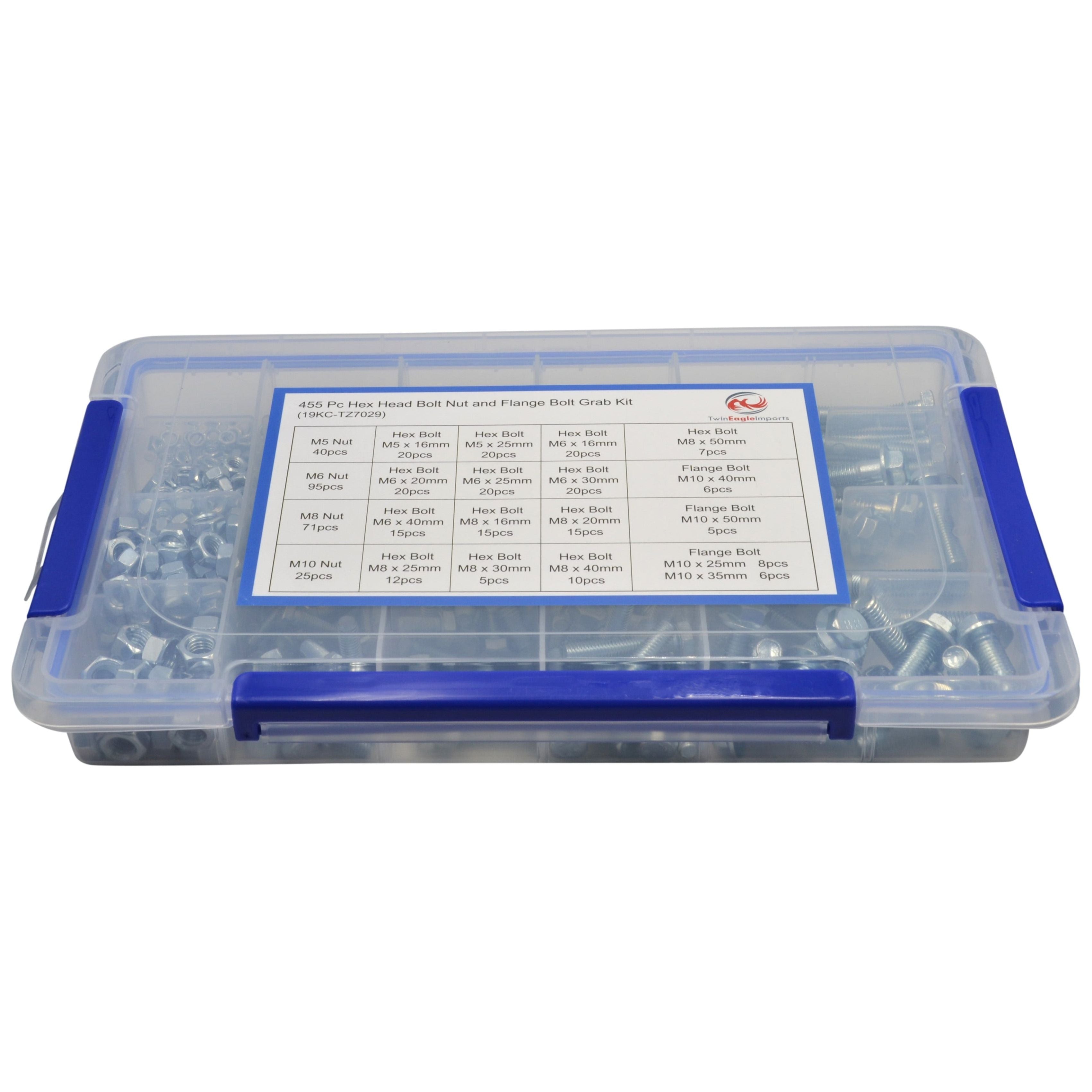 455 Piece Flange Head Bolt and Nut Grab Kit Assortment